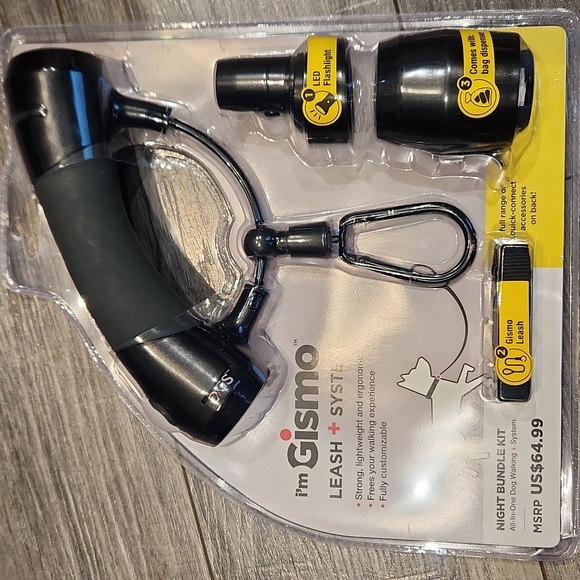 gismo | Dog | Nwt Gismo Leash System In Black And Gray Nifht Bundle Kit ...